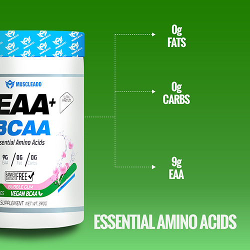 Muscle Add Eaa+Bcaa Essential Amino Acids-30Serv.-390G.-Bubble Gum | Maxmuscle Elite